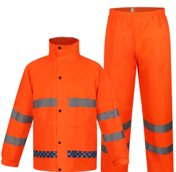 Two pieces water proof reflective raincoat