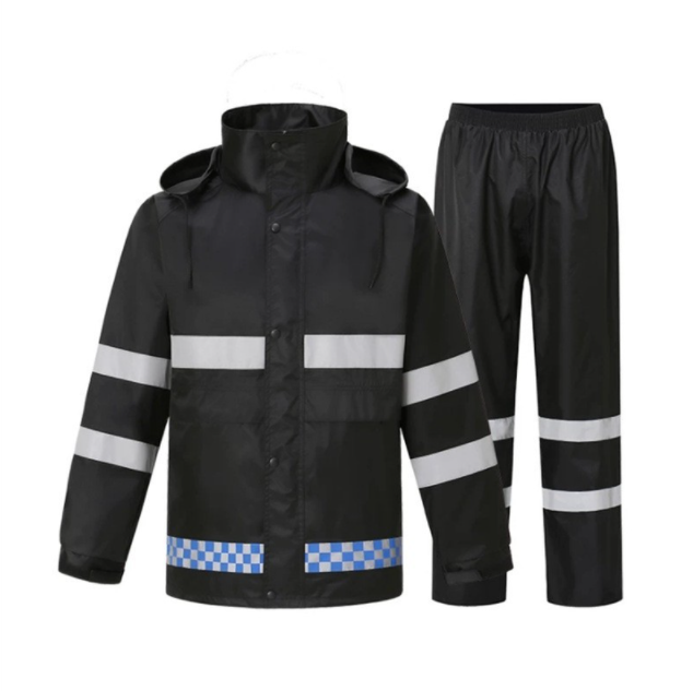 Two pieces water proof reflective raincoat