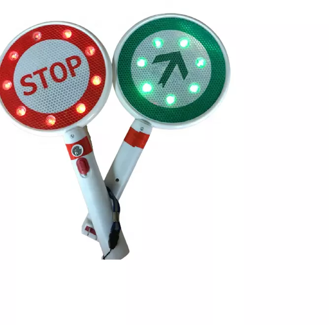 Portable LED traffic warning stop and go sign light